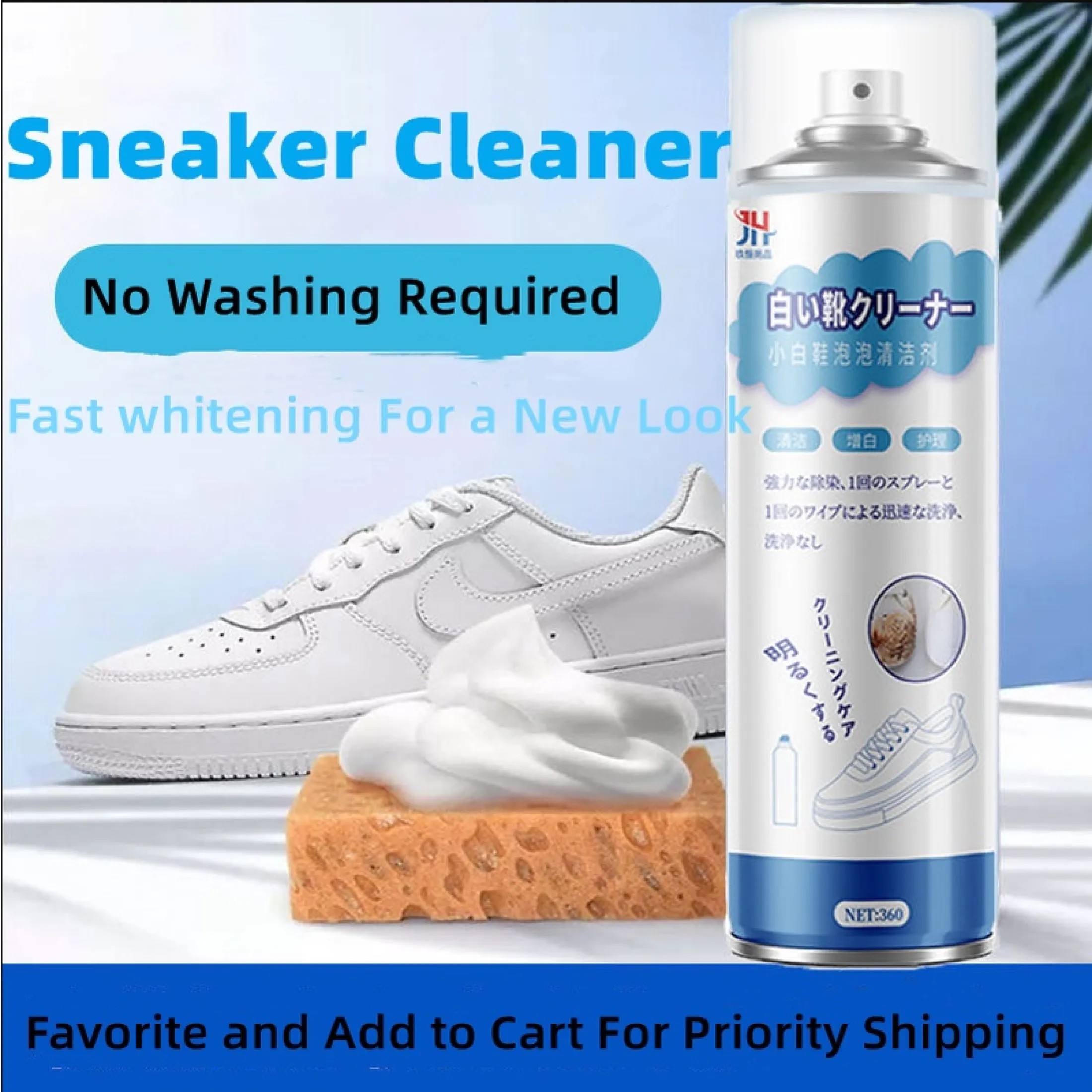 White Shoes Cleaner 360ML Shoe cleaning foam spray shoes sneaker ...