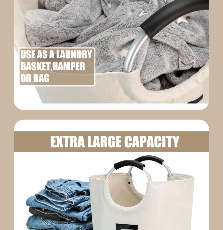 Big Washing Foldable Laundry Bag Basket With Handle Waterproof Dirty ...