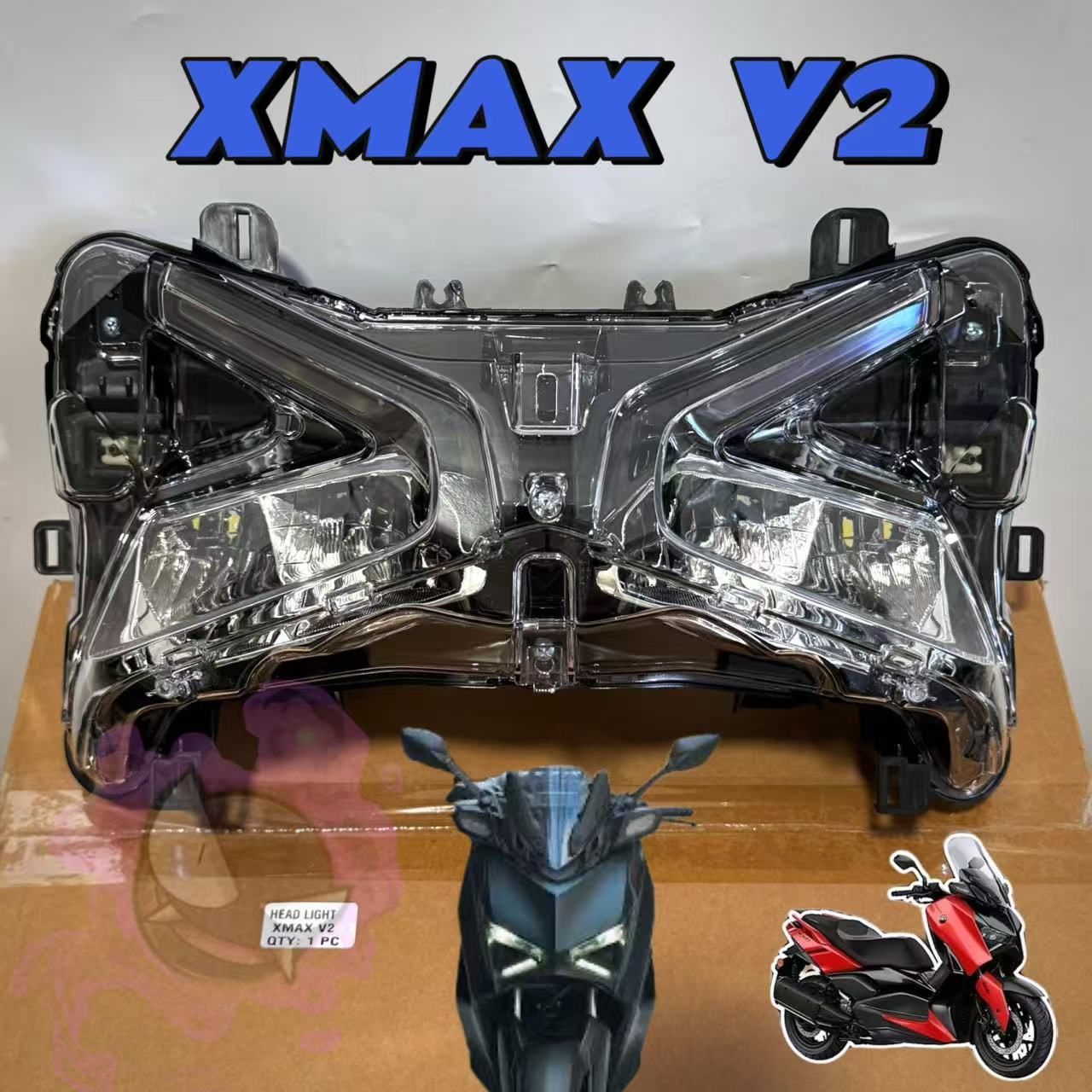 YAMAHA XMAX V2 HEADLIGHT ASSEMBLY (Plug and Play) FOR XMAX VERSION 2 ...