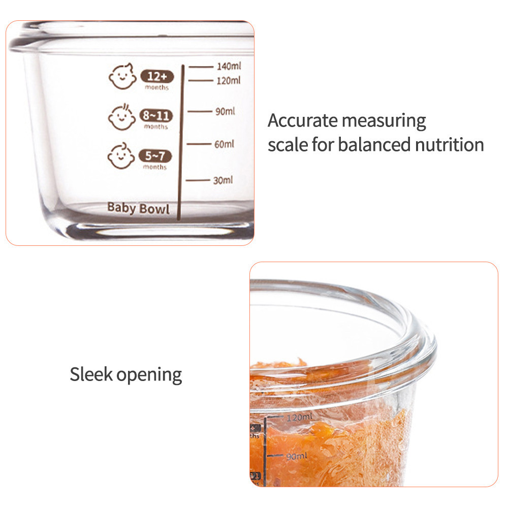 3PCS/set 170ML Food Box Glass Baby Food Storage Microwave Airtight ...