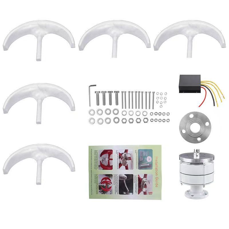 (With MPPT controller)400W 12V 24V Lantern Vertical Axis Wind Turbines ...