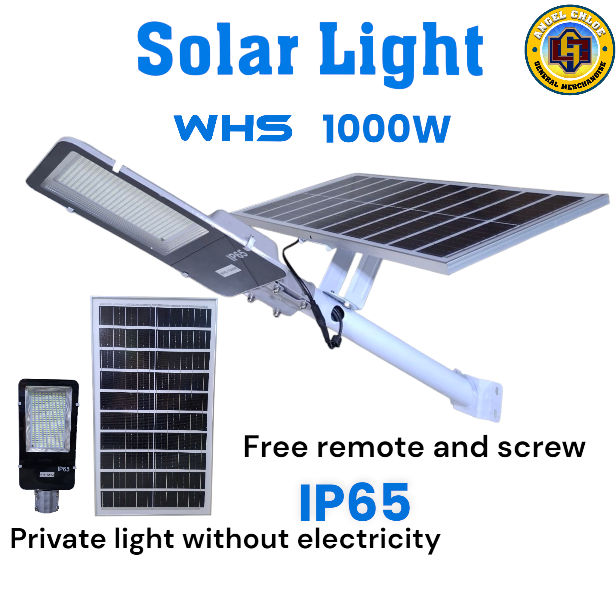WHS Solar Street light 1000w for Outdoor Light IP65 Waterproof Heavy ...