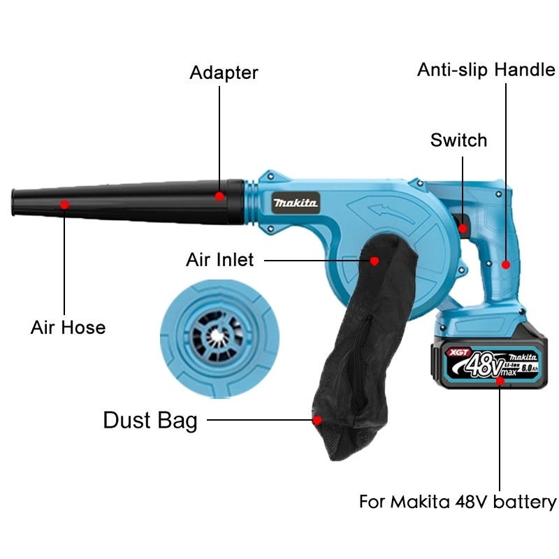 Makita 2 In 1 Air Blower Cleaner Cordless Air Blower Wireless Electric ...