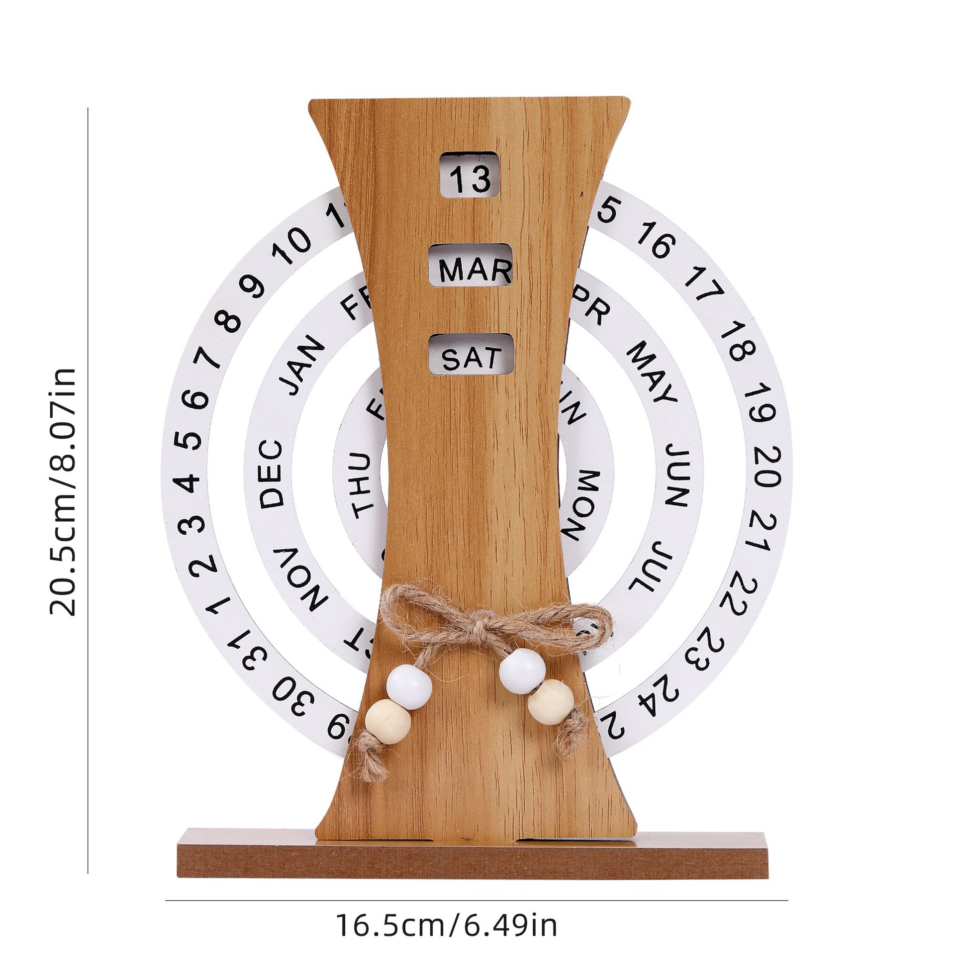 Manual Rotating Creative Desk Calendar Wooden Perpetual Calendar ...