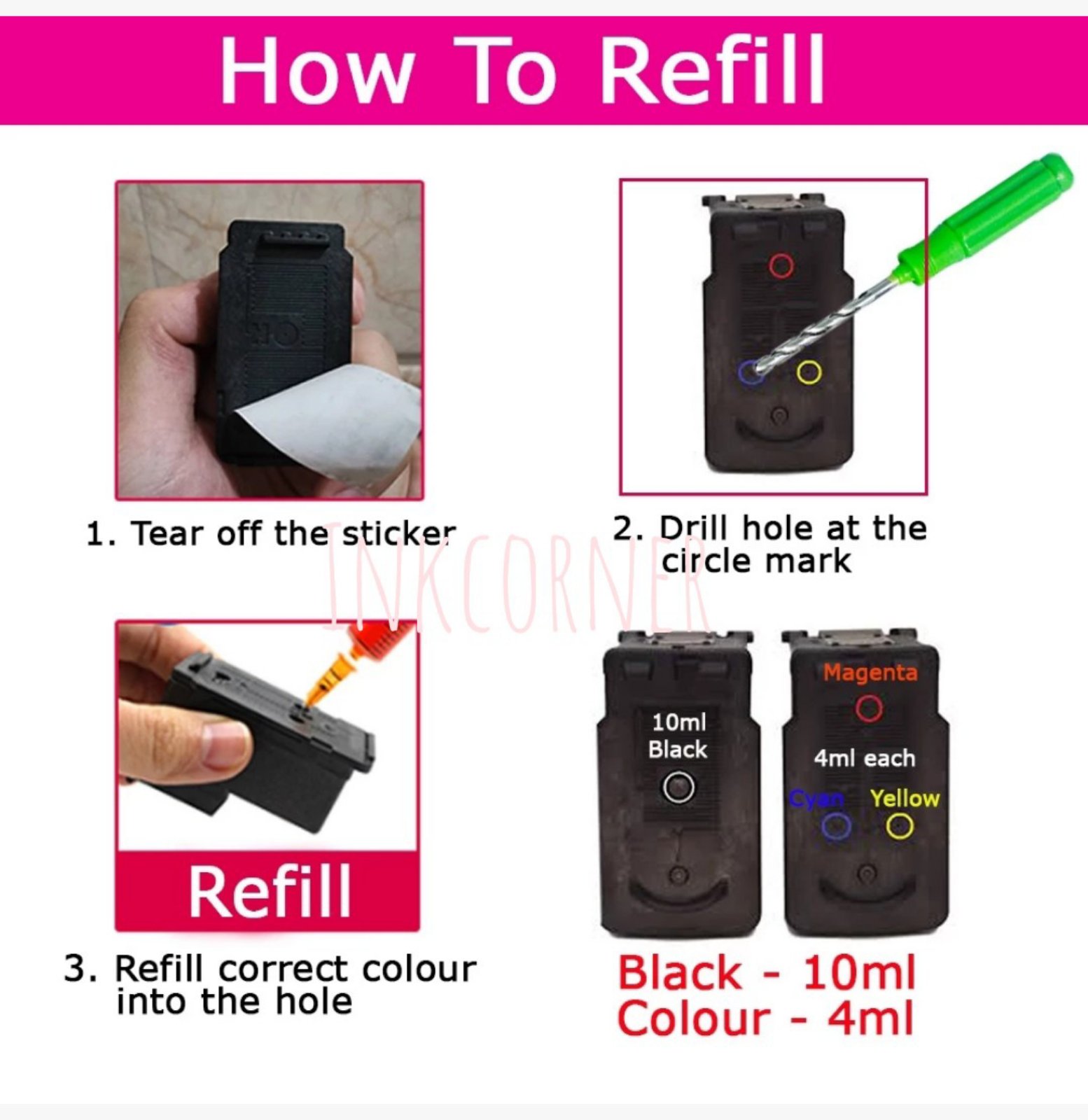 Canon Cartridge Ink Refill TS207 /MG2570 /TS307 MG2470 / MG2570S ...