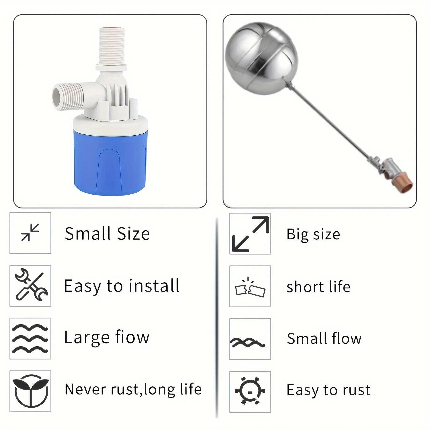 Fully Automatic Water Level Control Float Valve 1/2" Auto Shut Off ...