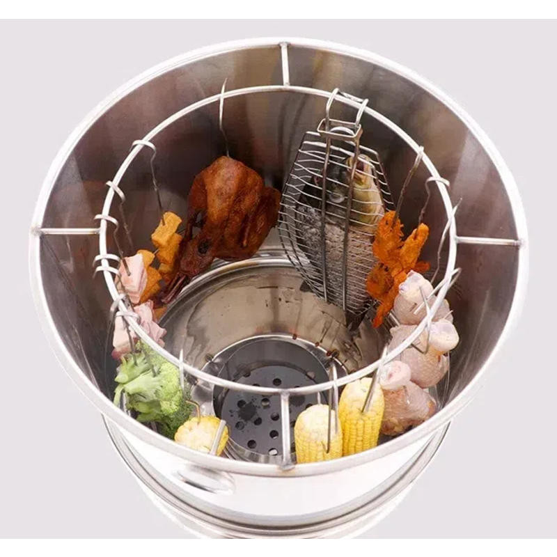 Smokeless stainless steel home BBQ grill,round charcoal stove,perfect ...