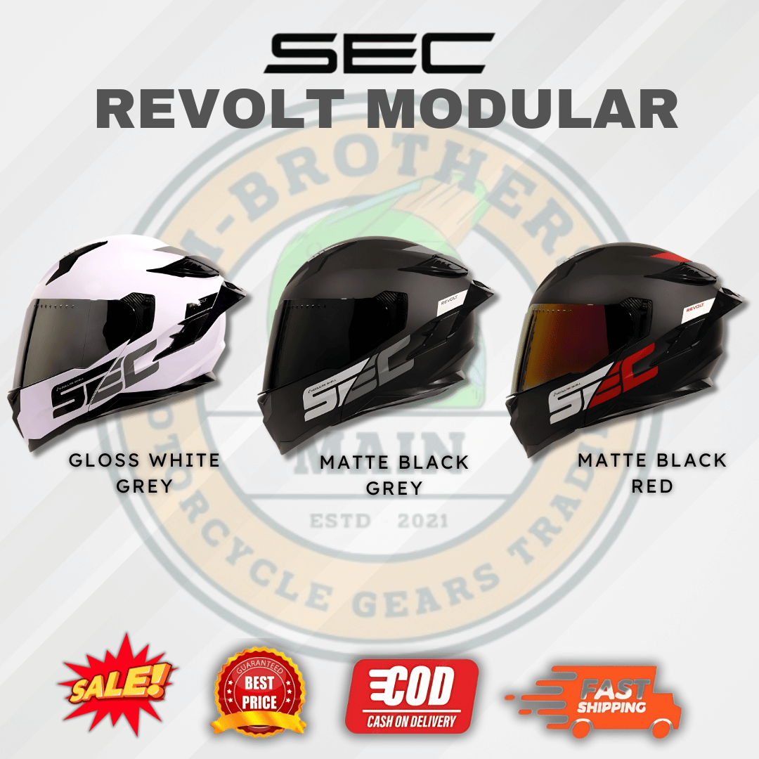 SEC REVOLT (MODULAR) Helmet for Motorcycle - Gloss/Matte | Shopee ...