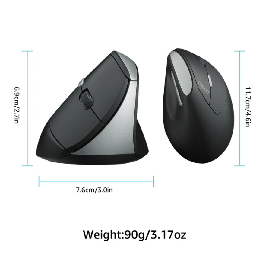 Rapoo EV250 Silent Wireless Optical Ergonomic Vertical Mouse | Shopee ...