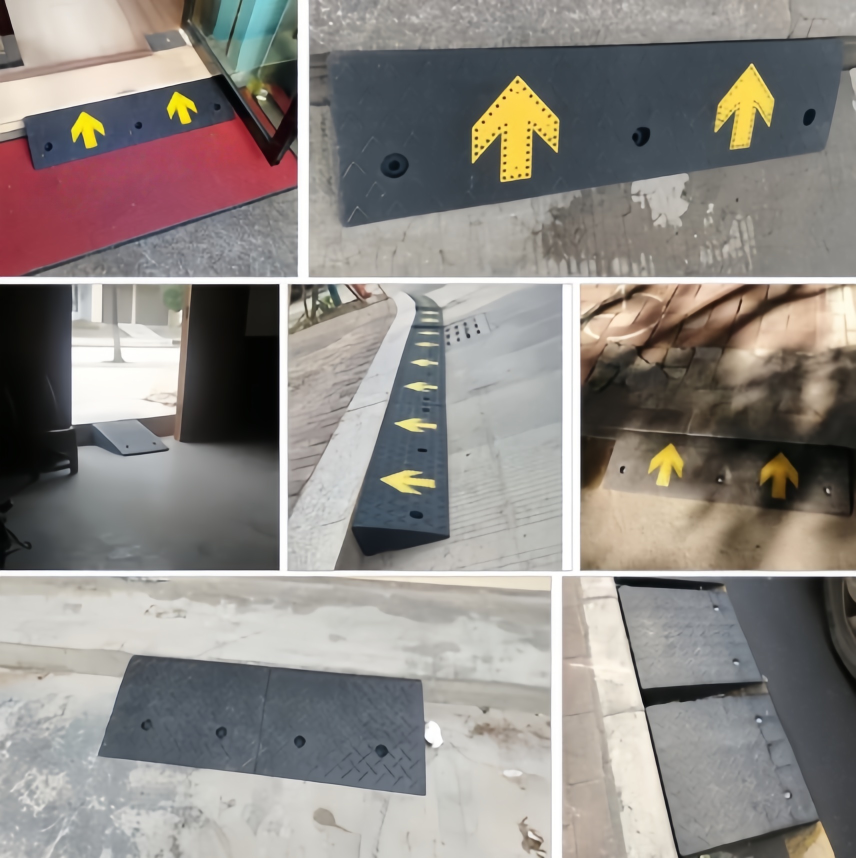 50*50cm Portable Rubber Car Curb Ramp Slope Pad Climbing Ramp For Cars ...