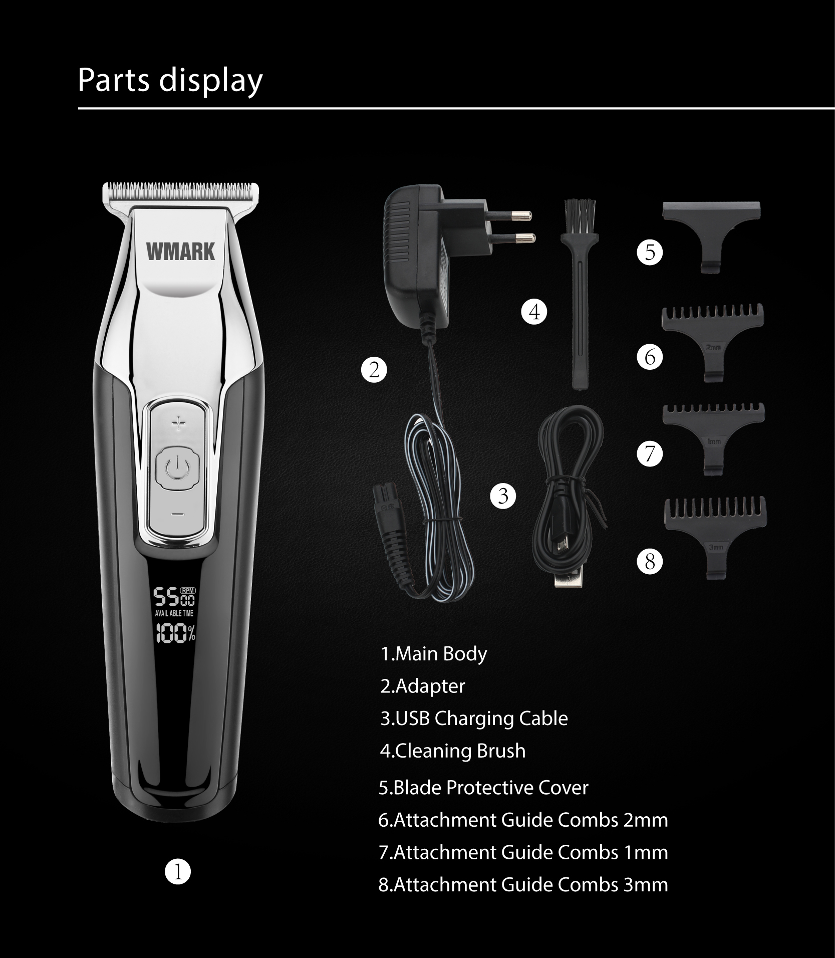 WMARK C24-HC011 Oil Head Electric Clippers Cutting Hair Cut Razor Men's ...