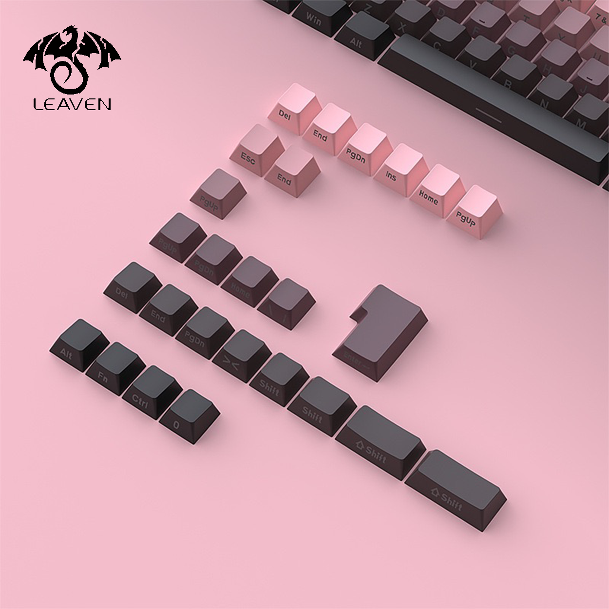 Leaven 134 Keys Gradient Side Carving PBT Two Color Injection Molding ...