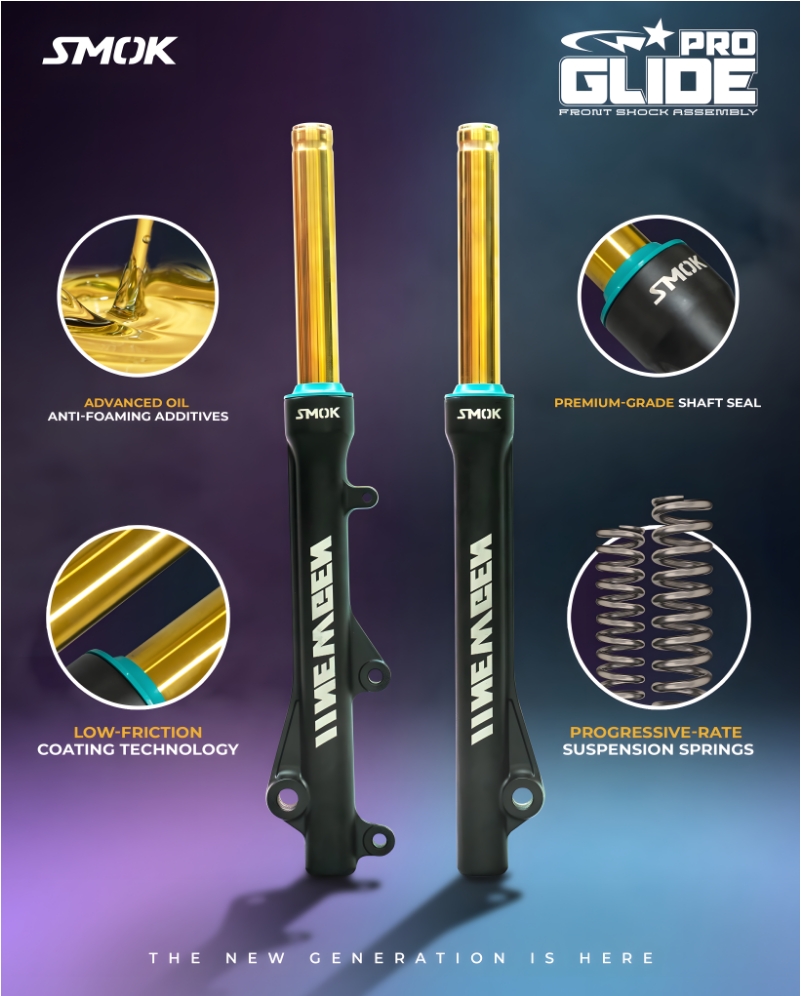 SMOK PRO GLIDE FRONT SHOCK ASSEMBLY ASSY GOLD MIO/SNIPER/RAIDER150/NMAX/AEROX/CLICK150/BEAT FI ...