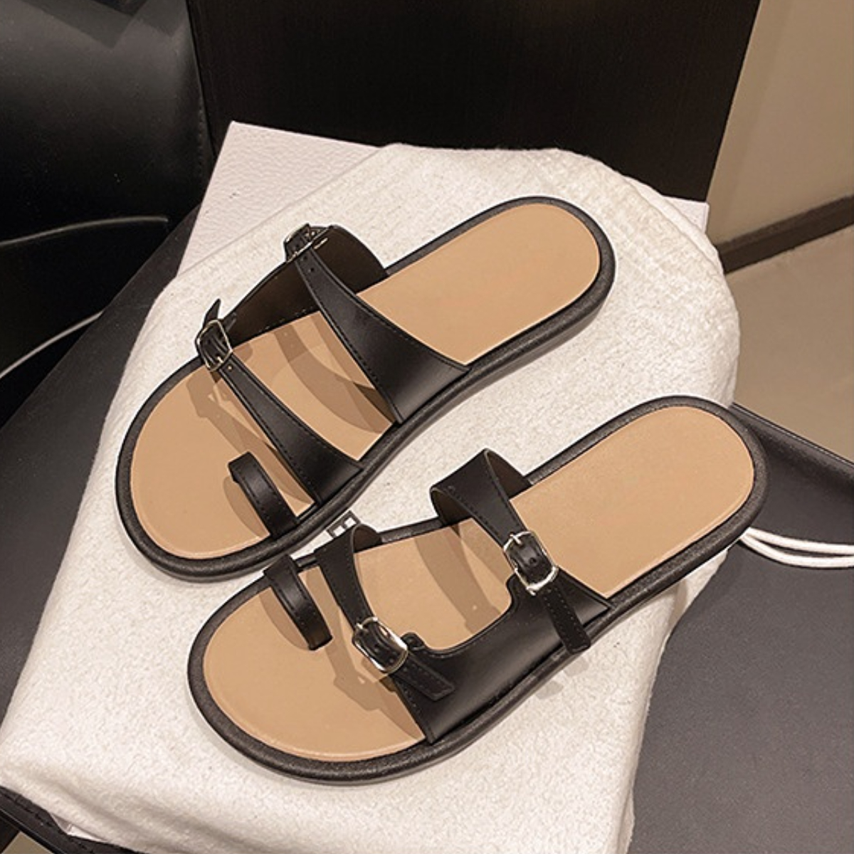 STOMPION Flat Sandals For Women One Finger Sandals Beach Slippers For ...