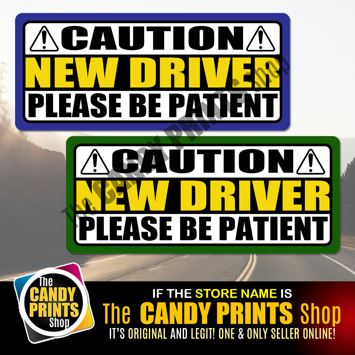 7 x 3 inches - Magnetic and Vinyl Car Sticker (CAUTION - NEW DRIVER ...