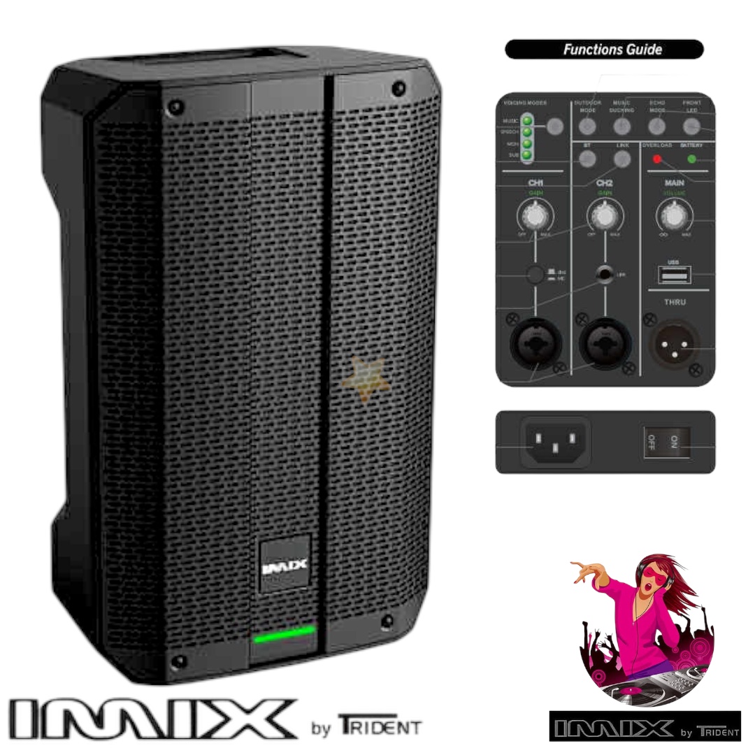 Imix by Trident 1pc. XRX 808 8 inch Battery Powered Speakers Bluetooth ...