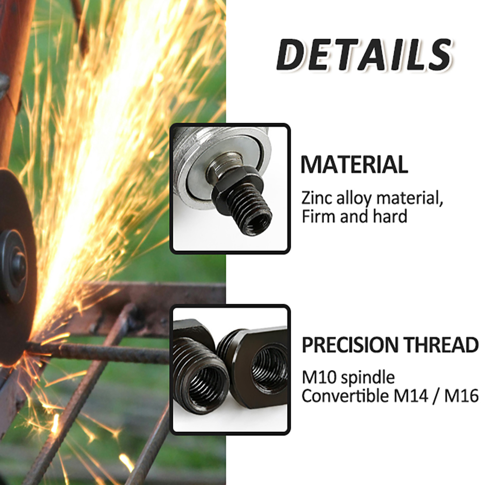 Metal Polishing Adapter M16 Thread M10-M14 External Teeth Angle Grinder ...