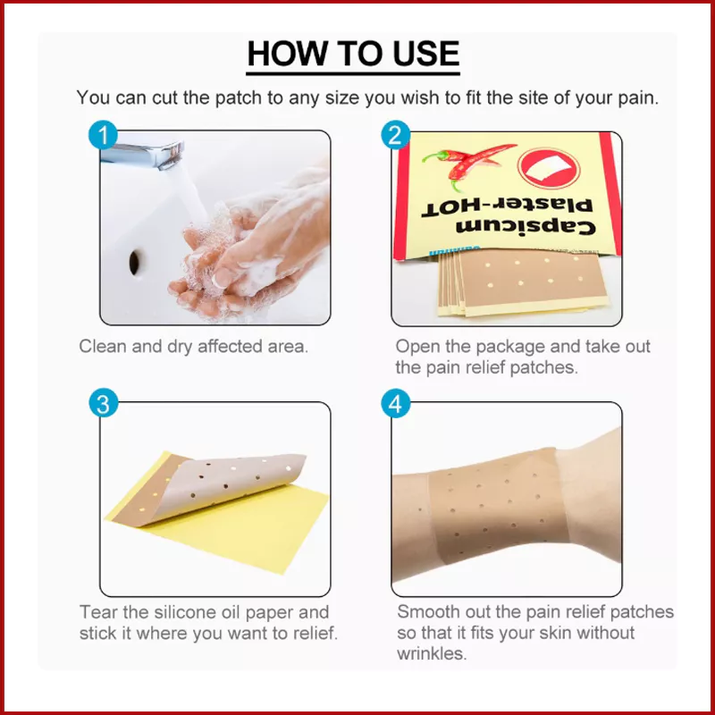 40PCS Pain Relieve Patch Chili Patch Chinese Medical Capsicum Plaster ...