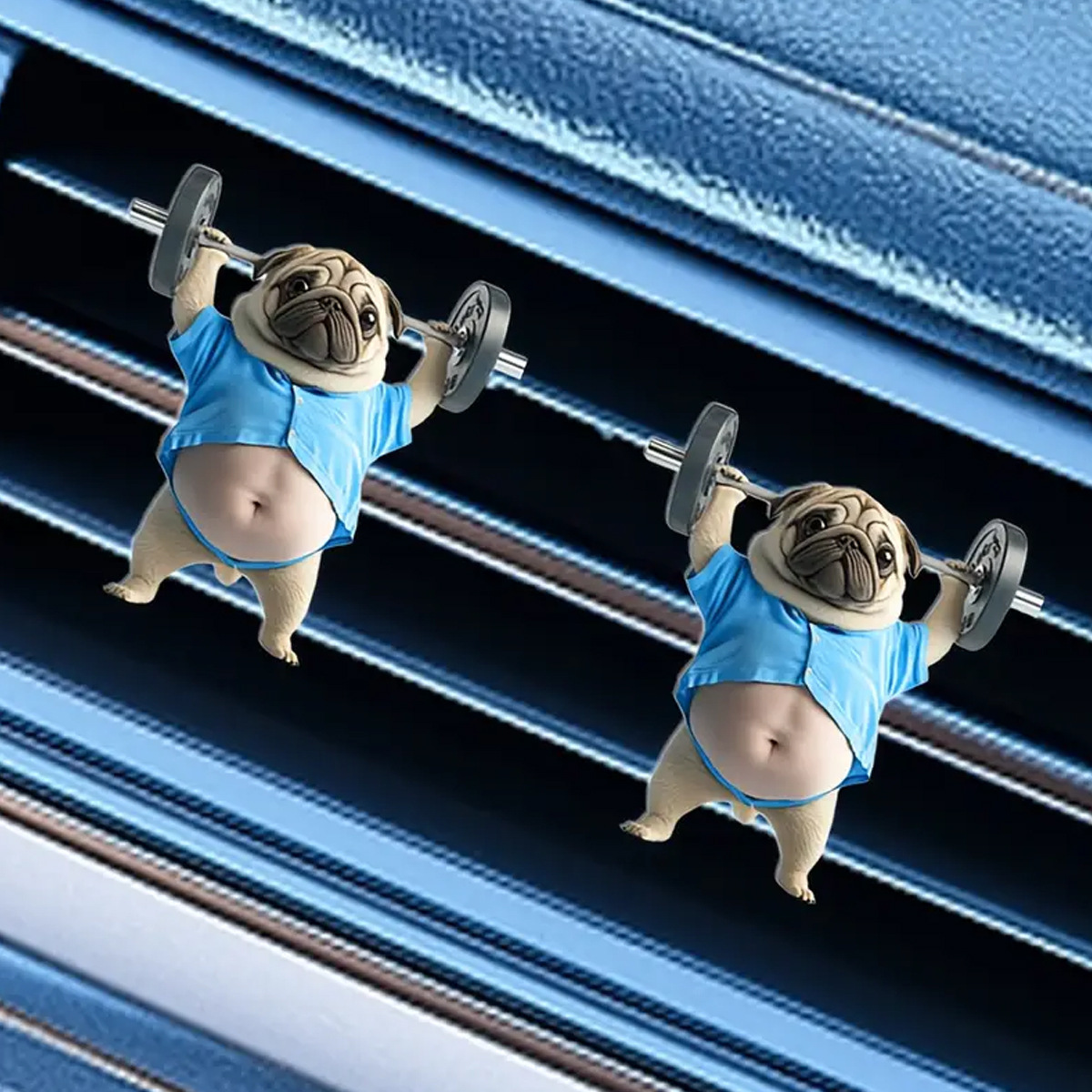 2D Flat Adorable Pug Car Air Conditioning Vent Aroma Diffuser Acrylic ...