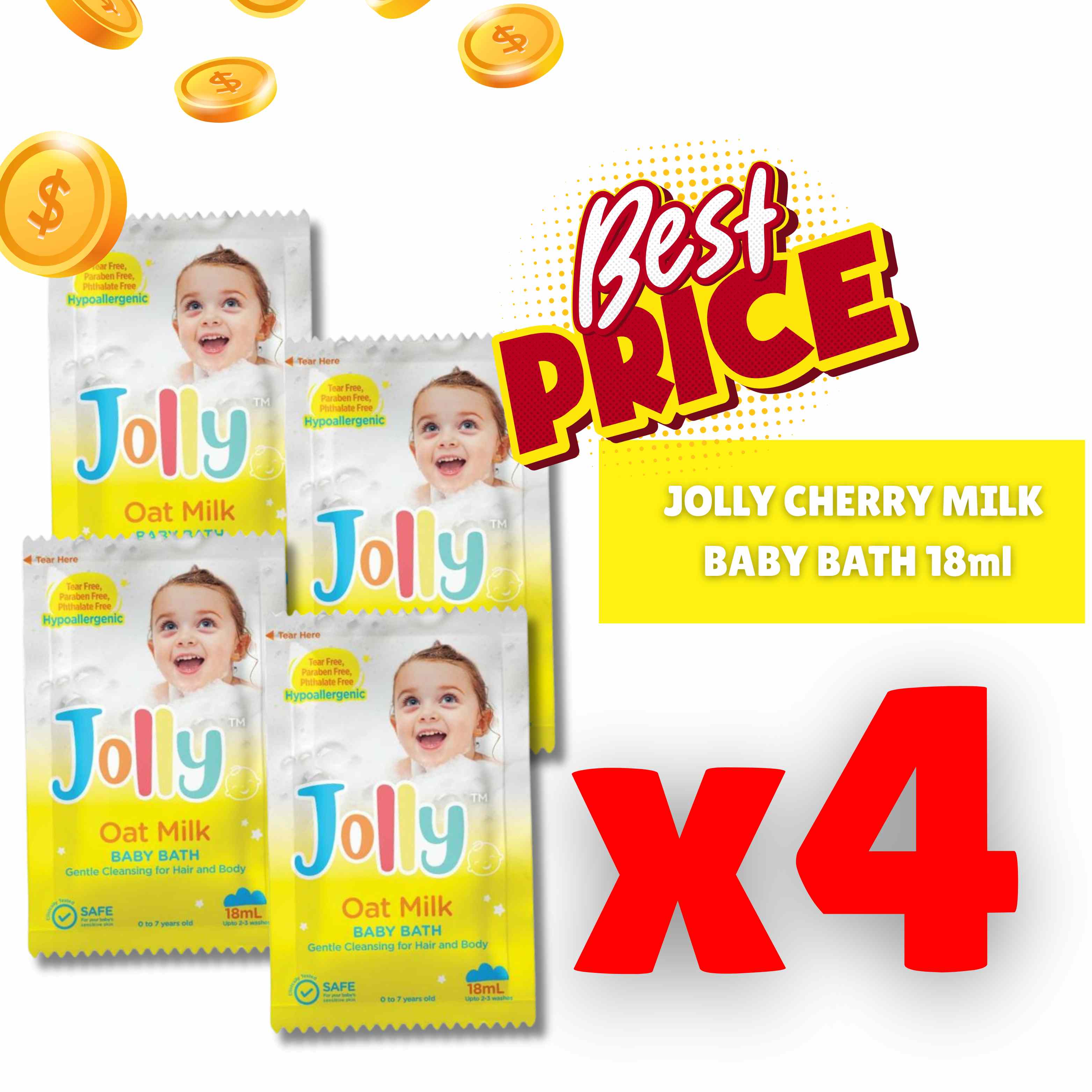 Jolly Baby Bath - Oat Milk 18ml (6 Sachet) | Shopee Philippines