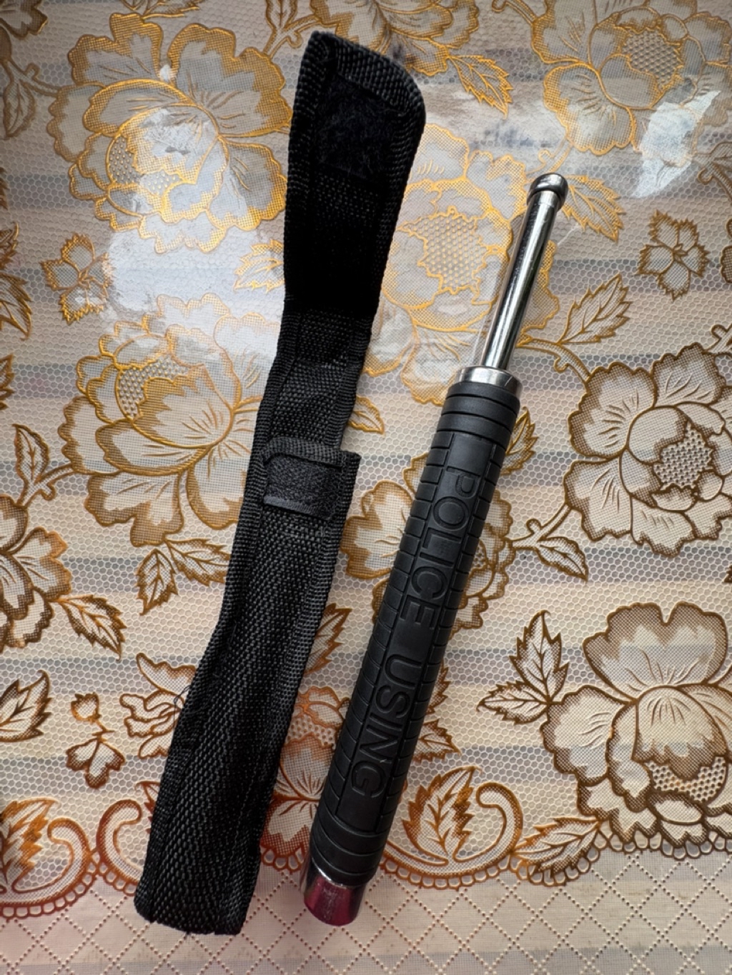 Police baton with holder Rotational, PVC & Leather | Shopee Philippines