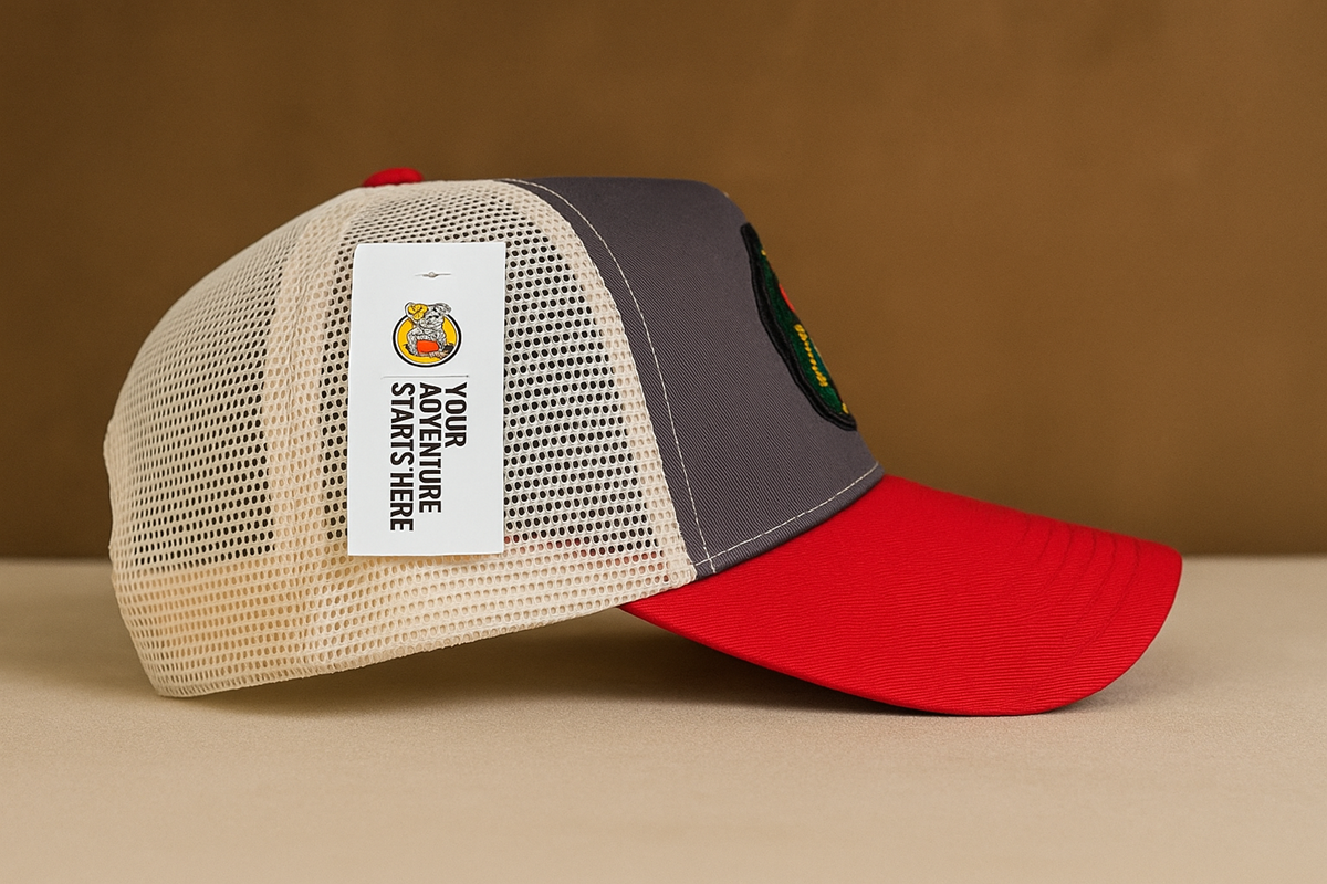 Bass Pro Shops Trucker Cap Net Cap A Frame Hat Grey Red Polycotton ...