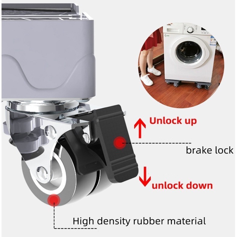 Washing machine frame with wheels, refrigerator frame with adjustable ...