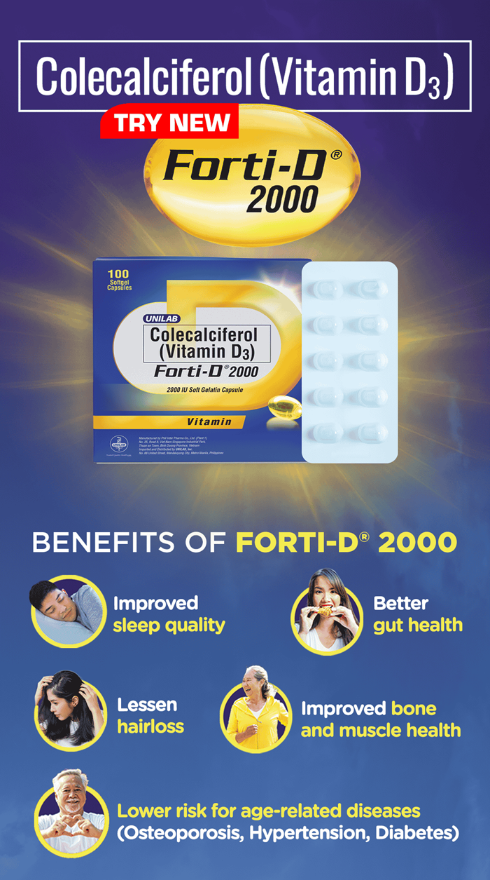 Unilab Forti-D 2000IU 10 Capsules- For Vitamin D Deficiency to Improve ...