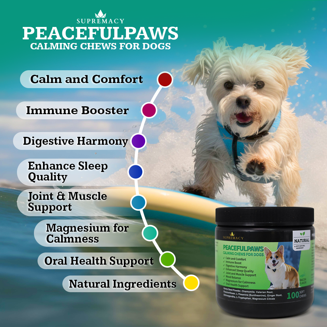 Supremacy Peaceful Paws, Relaxing Treats for Dog, Enhanced Sleep ...