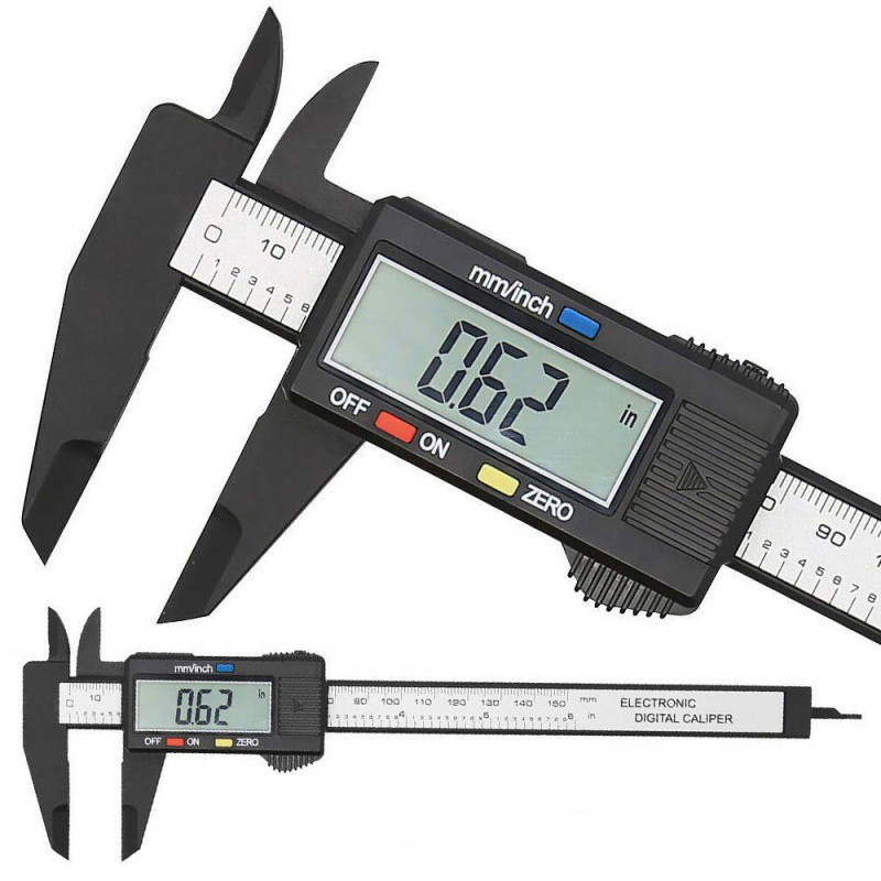 150mm Digital Calipers 6inch LCD Electronic Vernier Caliper Carbon ...