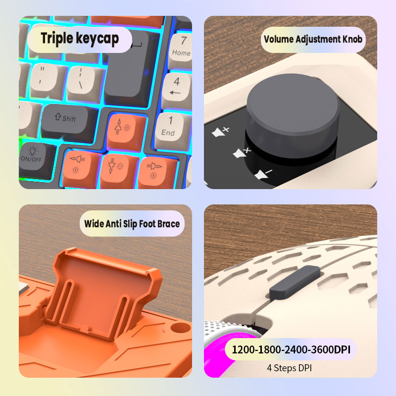 Zeus x Raiku Wired Rainbow LED Ligh Gaming Keyboard 98 Keys Silent Keys ...