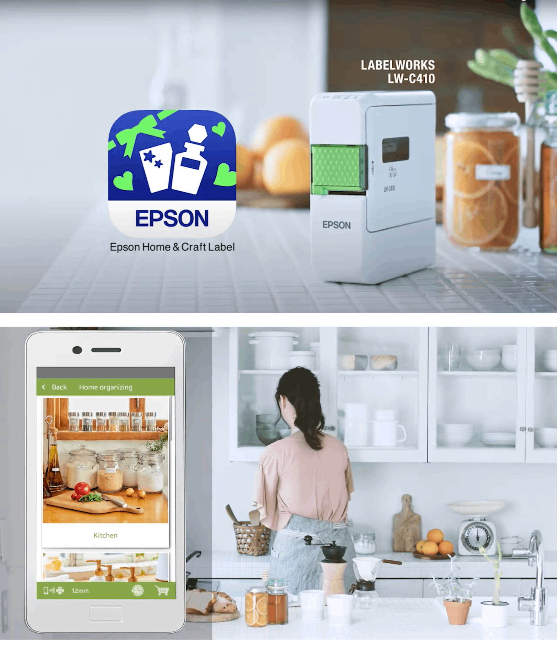 Epson LabelWorks LW-C410 180 DPI Print Resolution Bluetooth Wirelessly ...