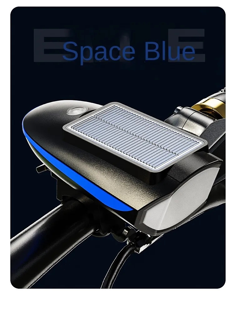 Hoba LED Solar Charging Bicycle Light Rechargeable Bike Headlight with ...