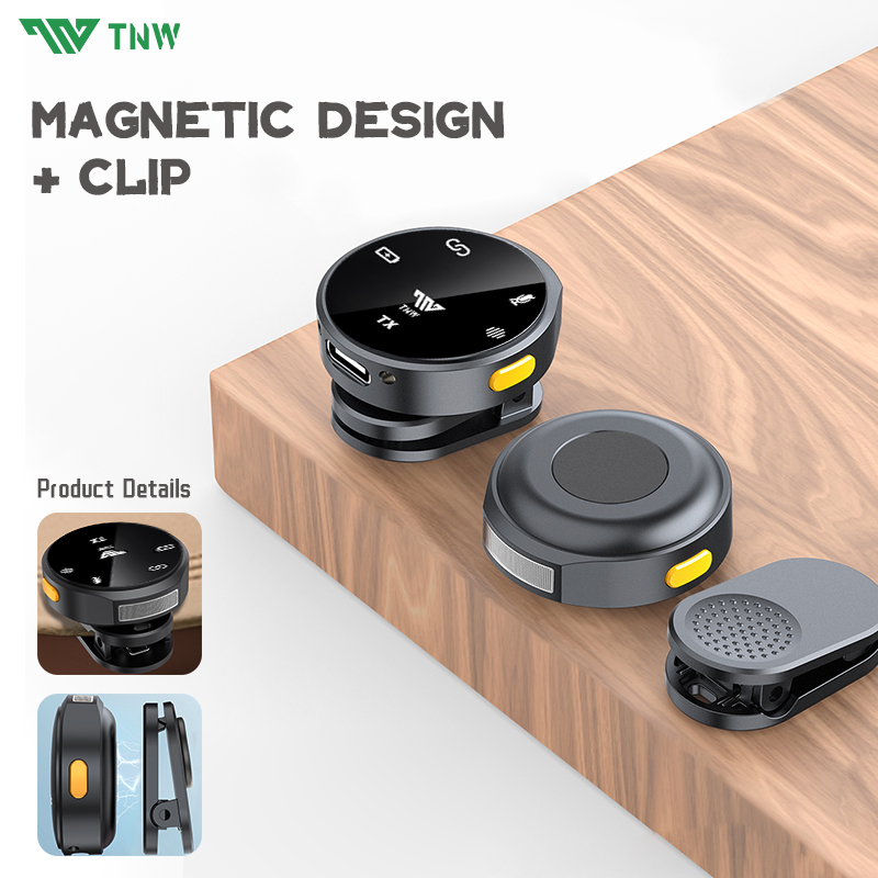 TNW A30 Lapel Microphone Wireless with charging Case Dual Lavalier Mic ...