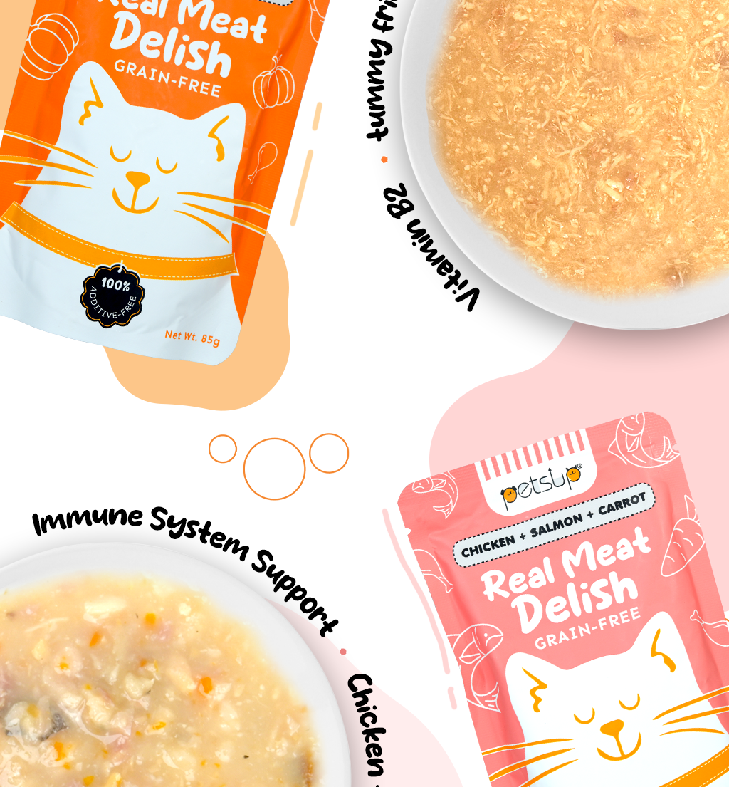 Petsup Cat Wet Food Real Meat Delish 85g - Chicken Salmon Tuna Carrot ...