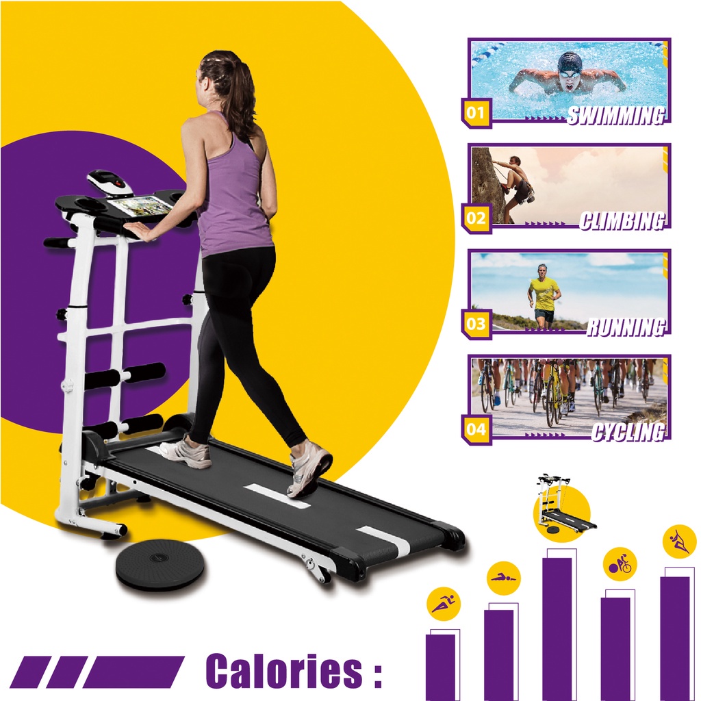 Multifunction Treadmill, Shock-Absorbing Walking Pad Household ...
