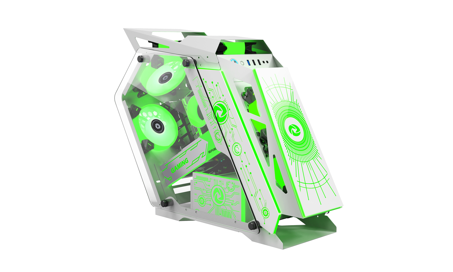 Inplay Thunder PC Case Build-in 6 ARGB Fans Cool Design Shaped Gaming ...