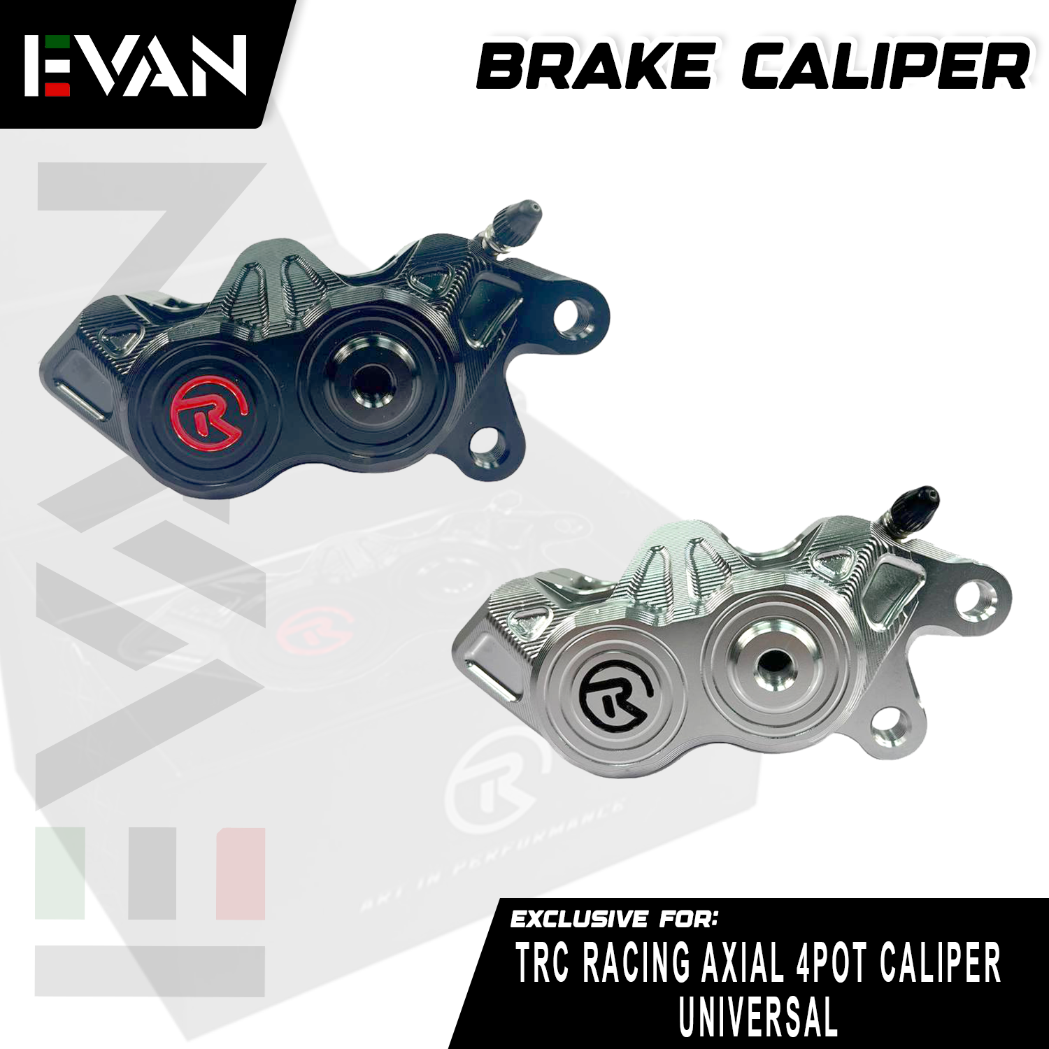 EVAN.PH TRC Racing Universal Brake Caliper 4 POT Axial Mounting Ceramic ...