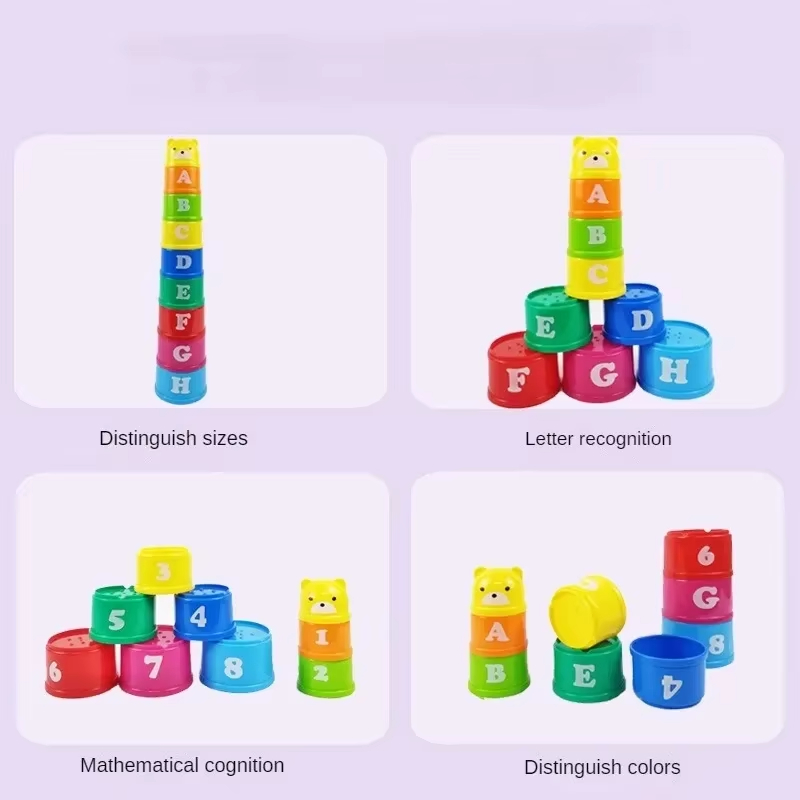 Foldind Stack Cup Tower Toy Kid Brain Response Battle Fold Cup Hand ...