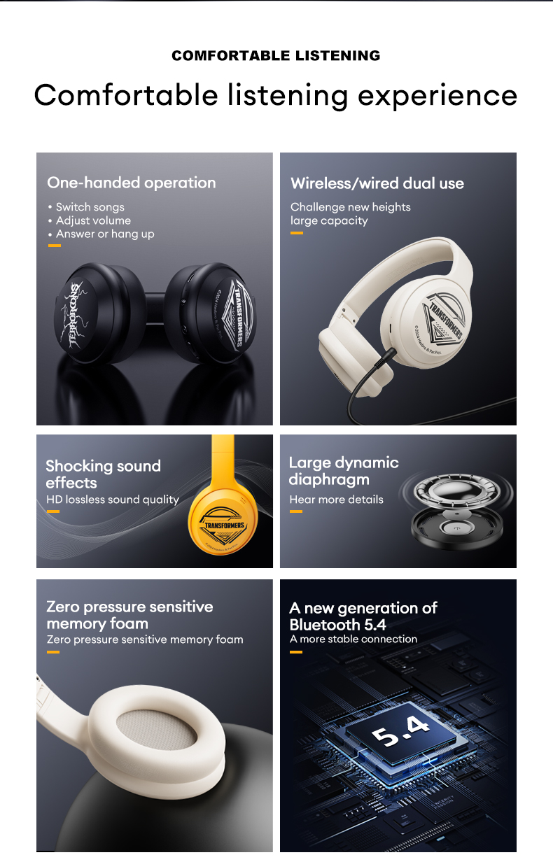 Transformers TF-G06 Bluetooth Headset HD Multi-Function Buttons ...
