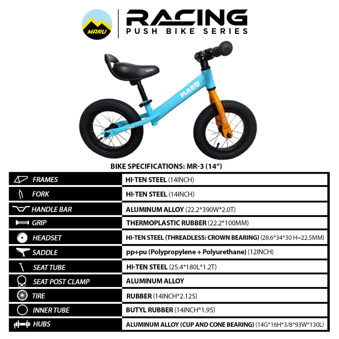 Maru MR-3 Push Bike 14" Alloy | Shopee Philippines