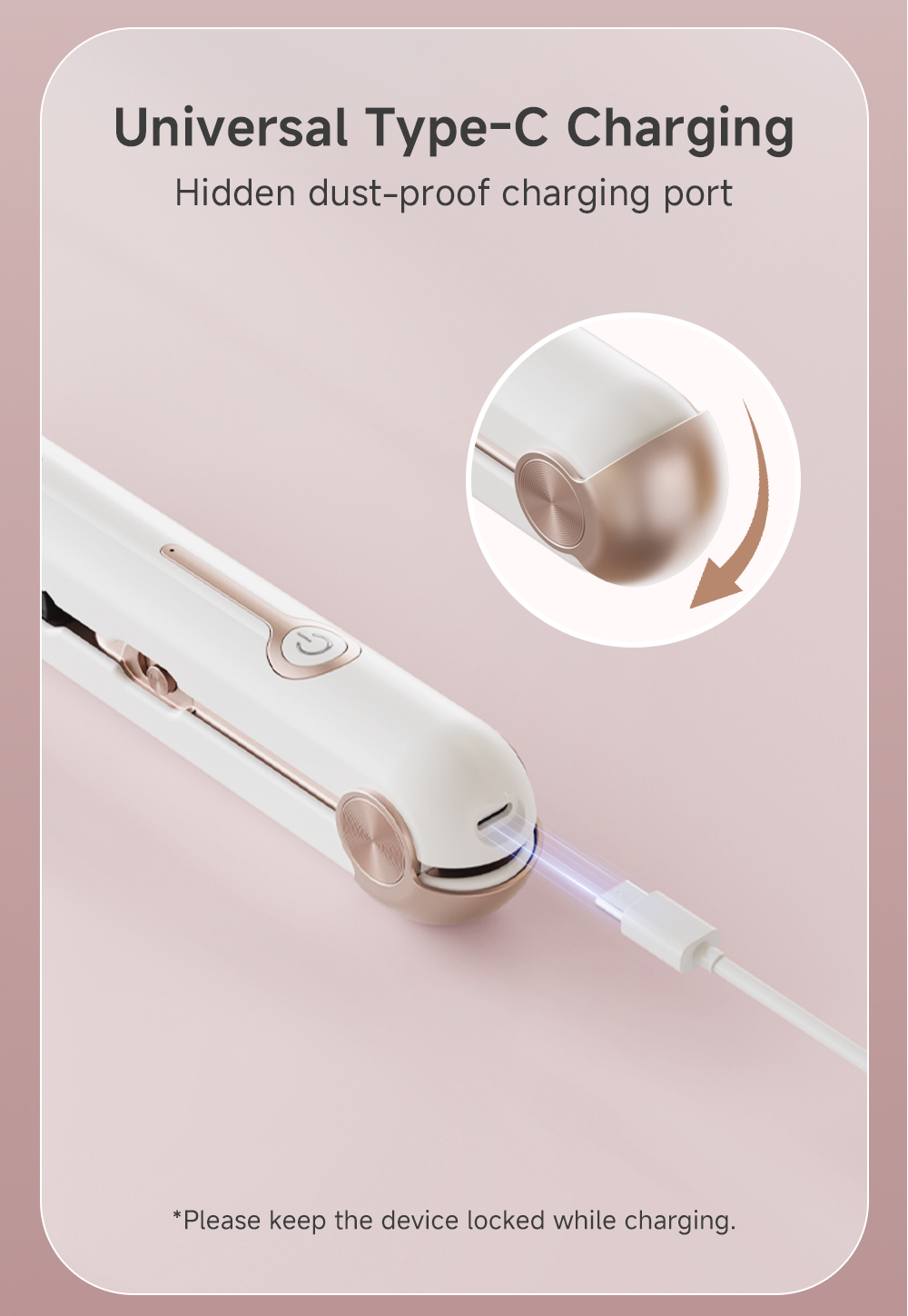 Simplus Hair Straightener Cordless Portability 3D Floating Plate Type-C Charging | Shopee ...