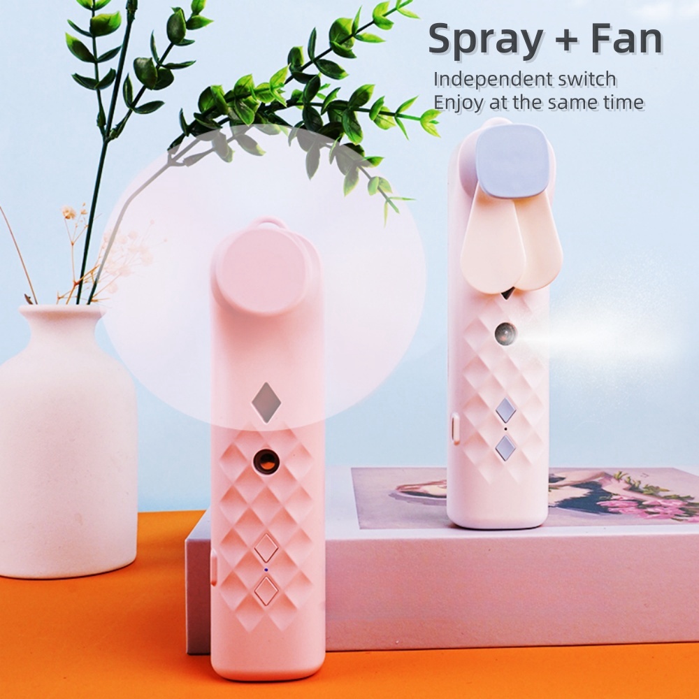 2 In 1 Handheld Misting Fan, Rechargeable Personal Mister Fan, Handheld ...