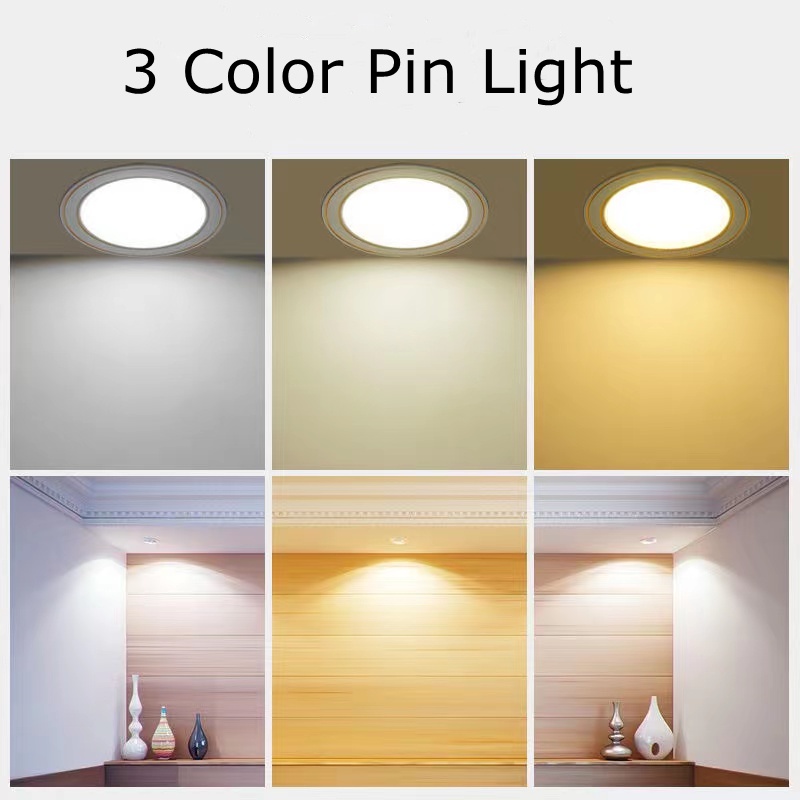 5W Tricolor Dimming LED Ceiling Light Downlight/Pin Light/ Recessed Light/ Panel Lights | Shopee ...