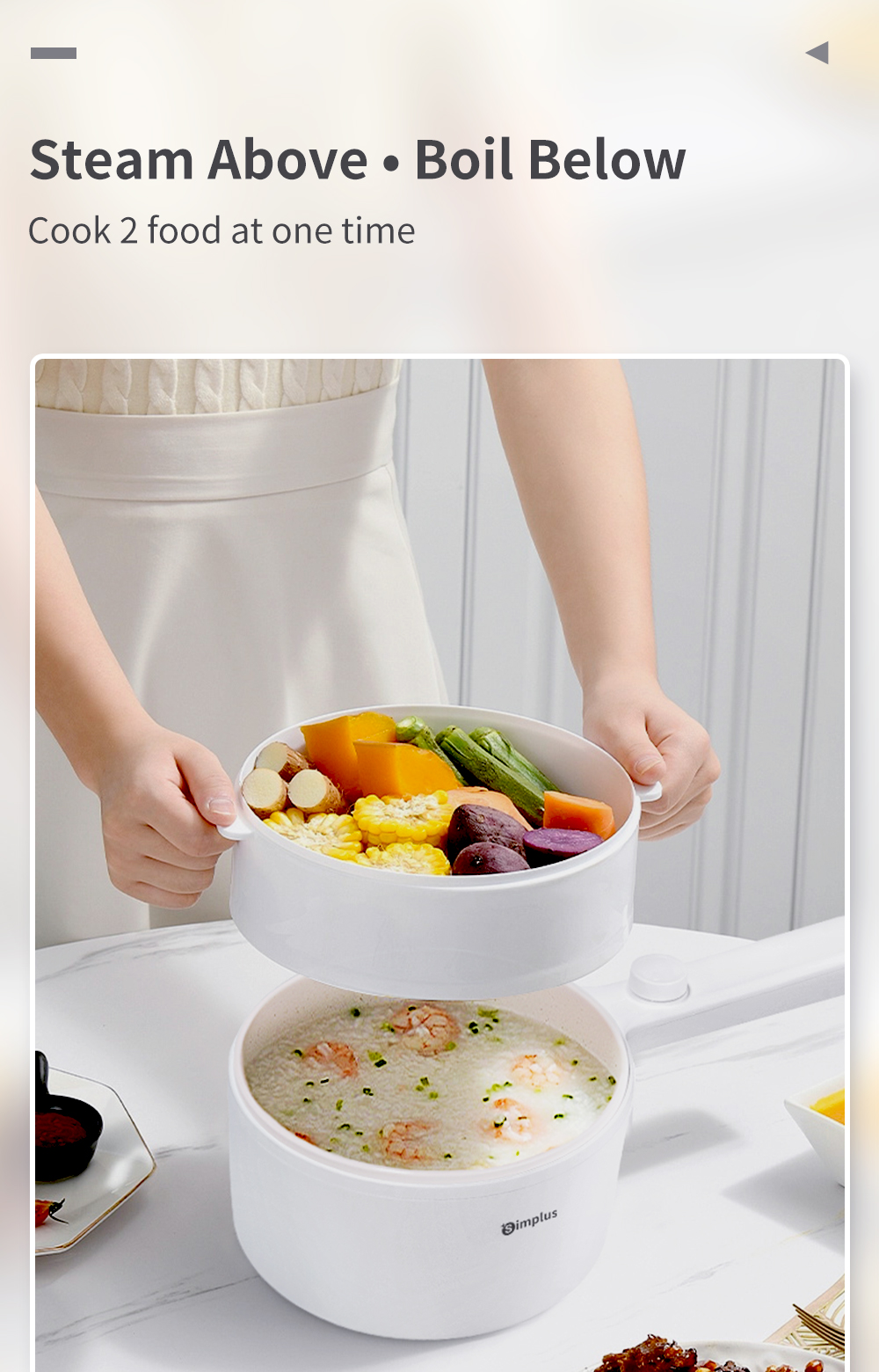 Simplus Rice Cooker Multi-Functional Electric Cooker 2L | Shopee ...