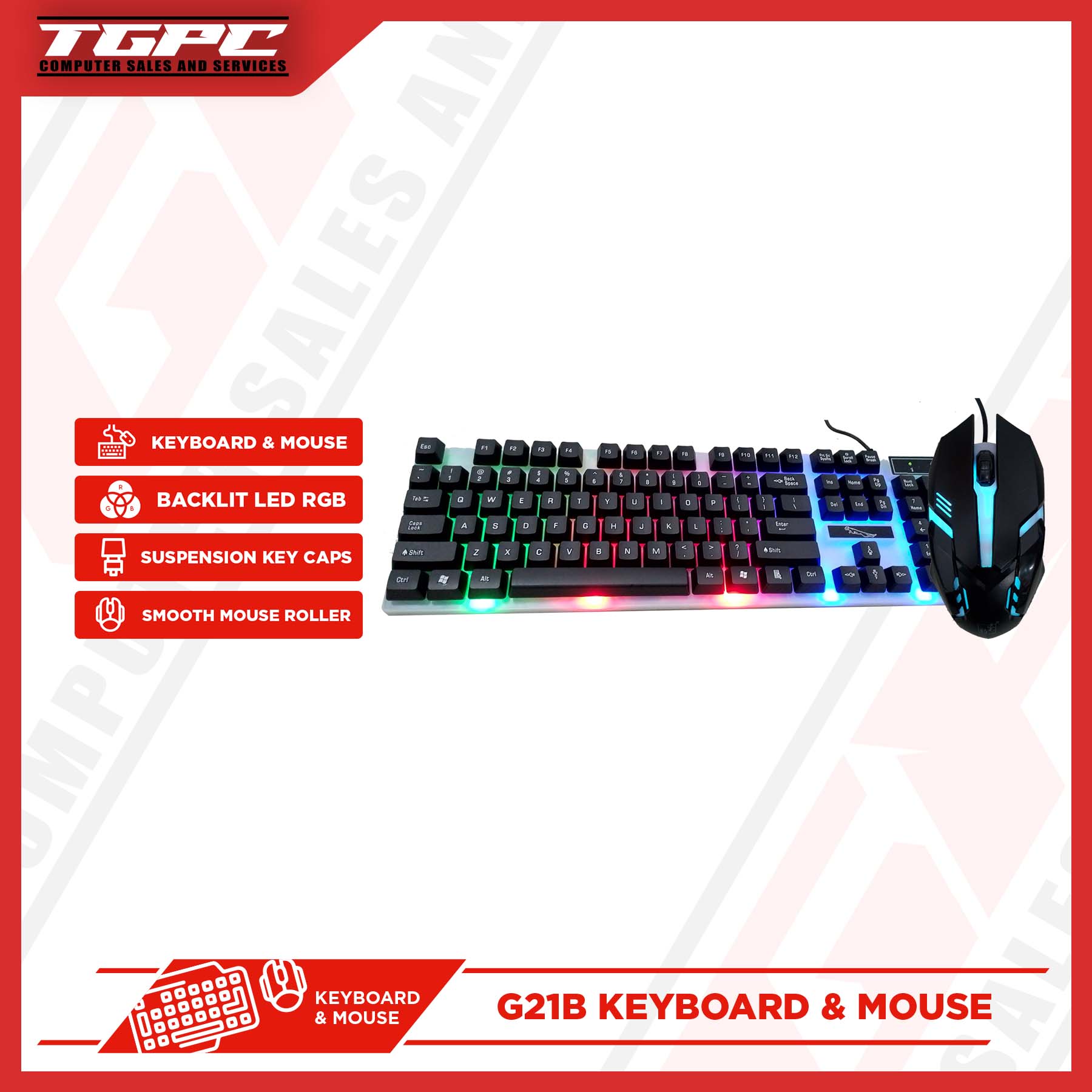 G21B Wired usb keyboard and mouse luminous led lights | Shopee Philippines