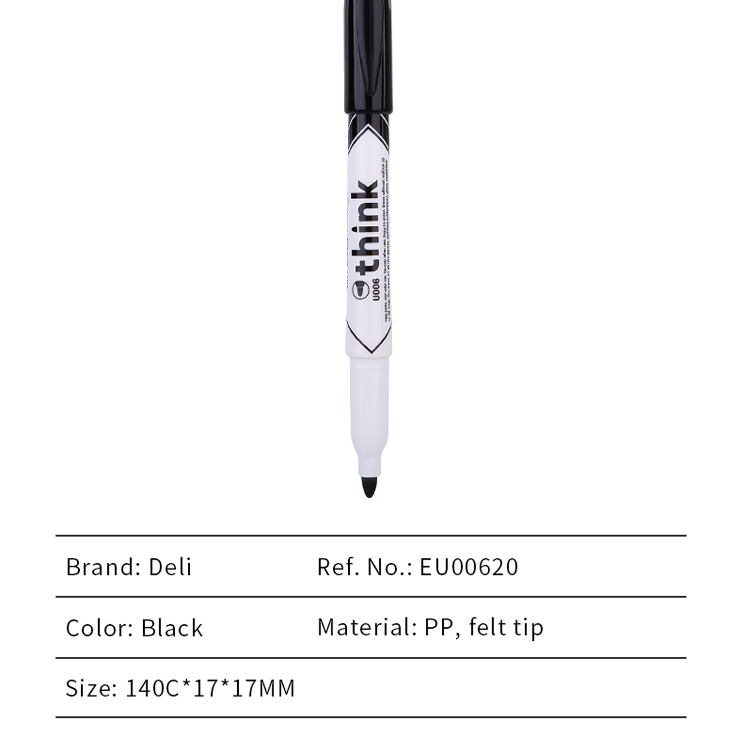 Deli EU00620 Bullet Nib 1.5mm Felt Tip Think Dry Erase Whiteboard ...