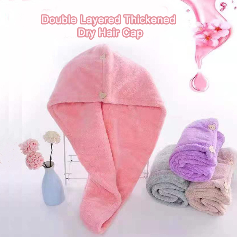 1Pcs Ladies Microfiber Quick Dry Head Wrap Absorbent Shower Cap Dry ...