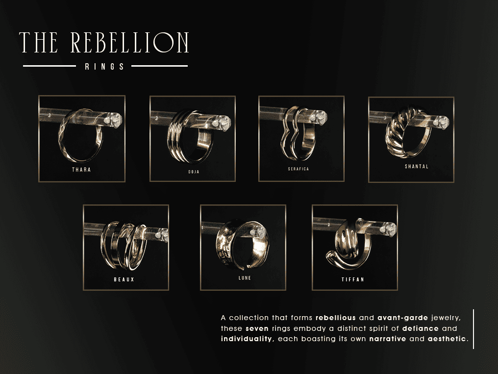 Burvon The Rebellion Collection Rings (Chunky & Statement Jewelry ...