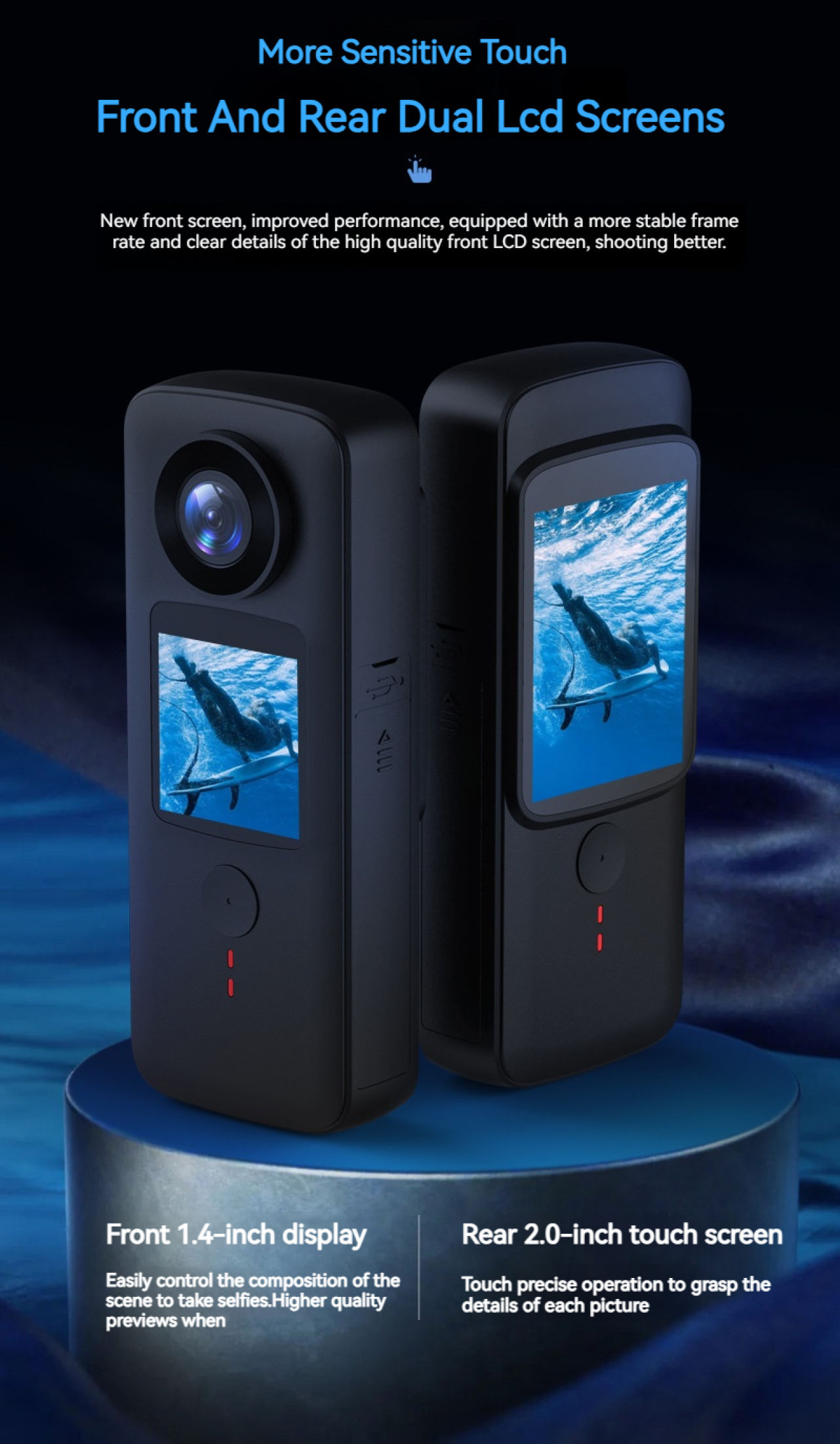 A200 4K HD VLOG ACTION CAMERA outdoor anti-shake video sports dual screen waterproof Camera ...